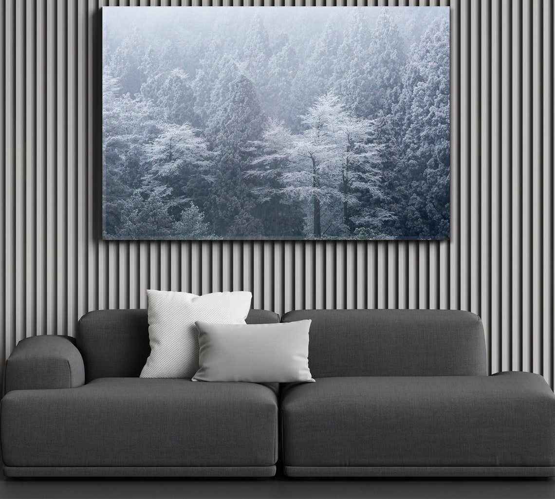 Azure Enchanted Magic Winter Forest Naturalism Canvas Print | Etsy