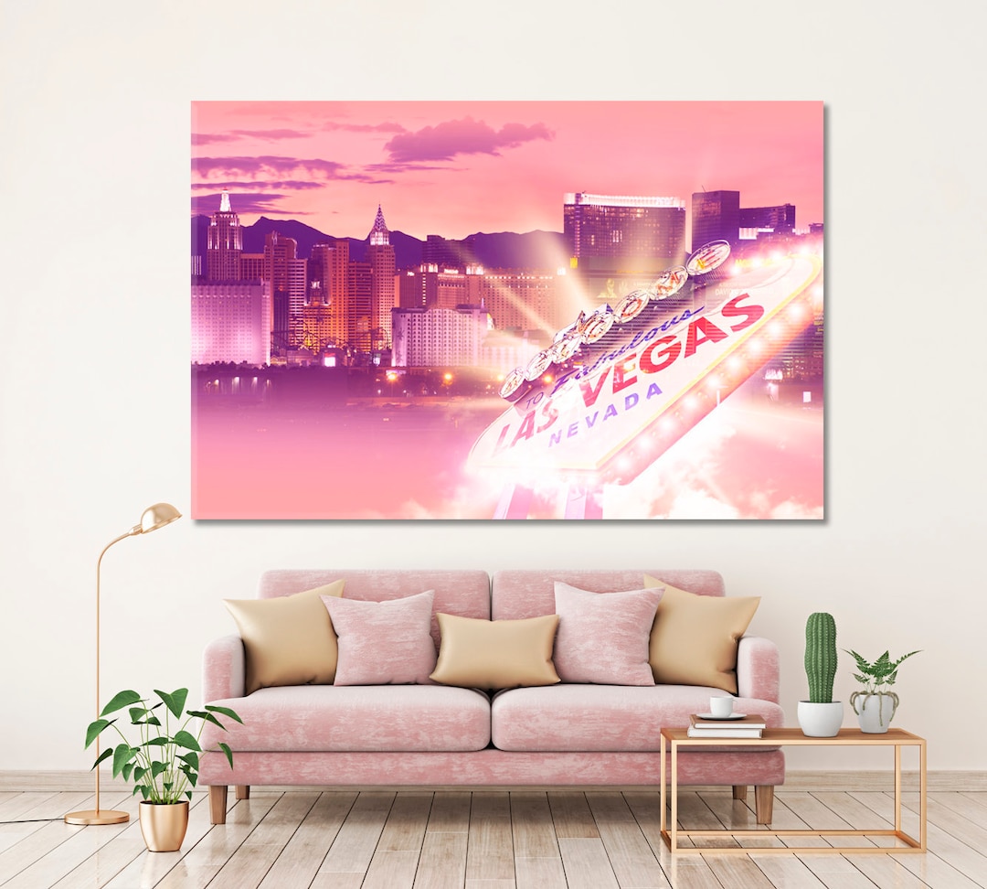 LAS VEGAS Wall Art, Fabulous Shiny Las Vegas Famous Places Poster Print ...