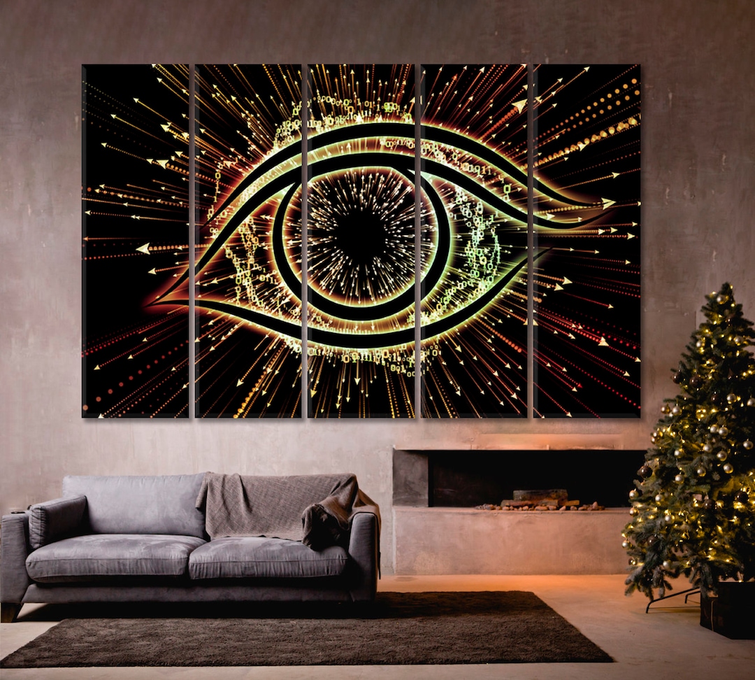 Eye Wall Art, Eye Icon Arrow Burst Print, Virtual Reality Eye Charm ...