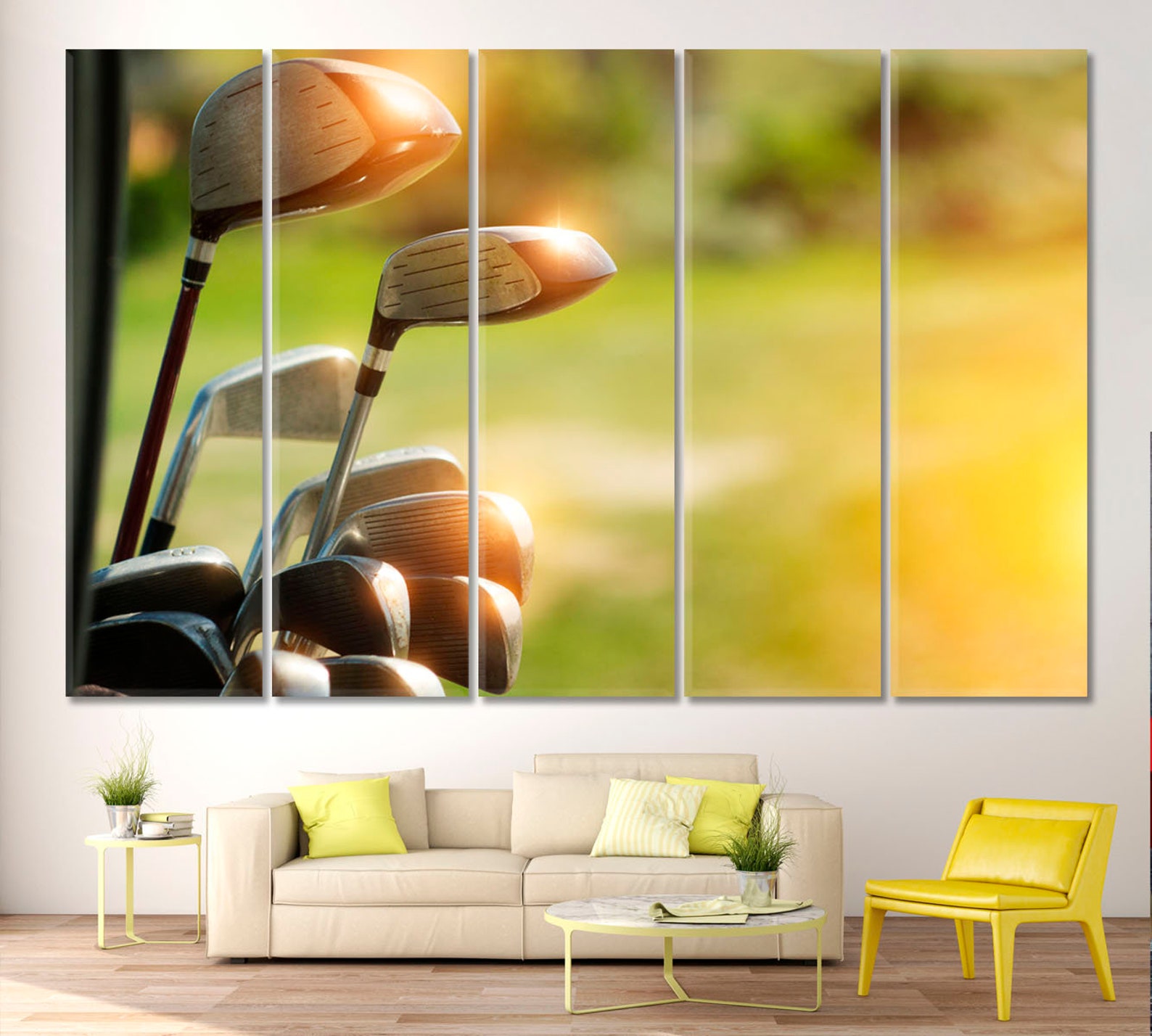 Bag Golf Clubs Set Wall Panels Golf Kit Wall Art on Canvas | Etsy