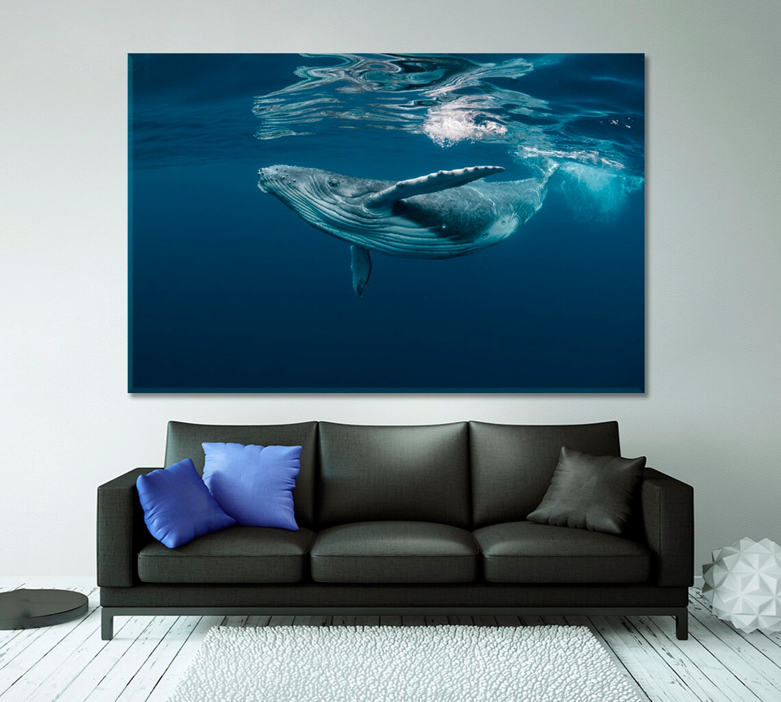 Whale Canvas Print Ocean Art Canvas Print Wall Décor Baby | Etsy