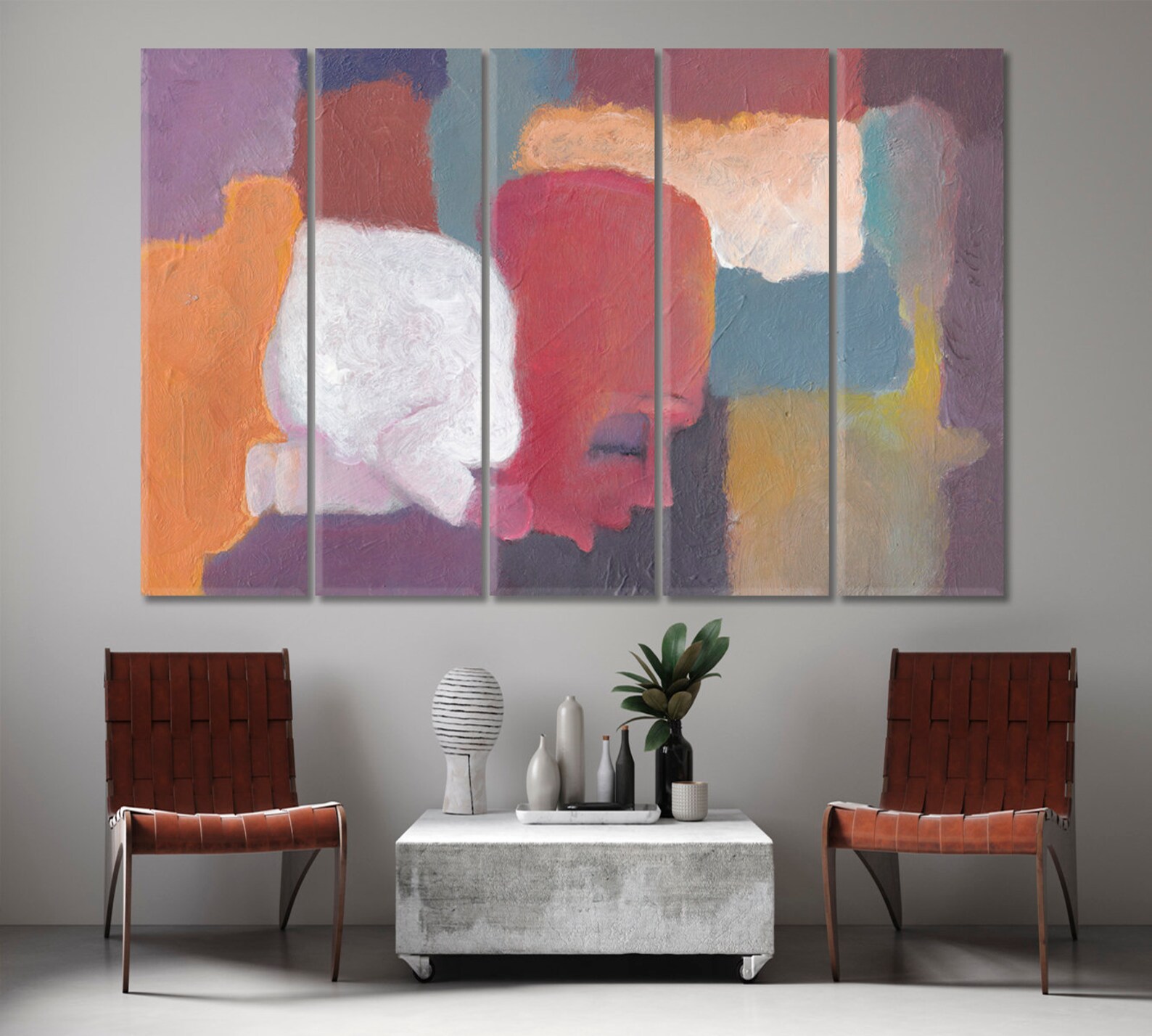 Thinker Acrylic Painting On Canvas Print Modern Abstract | Etsy