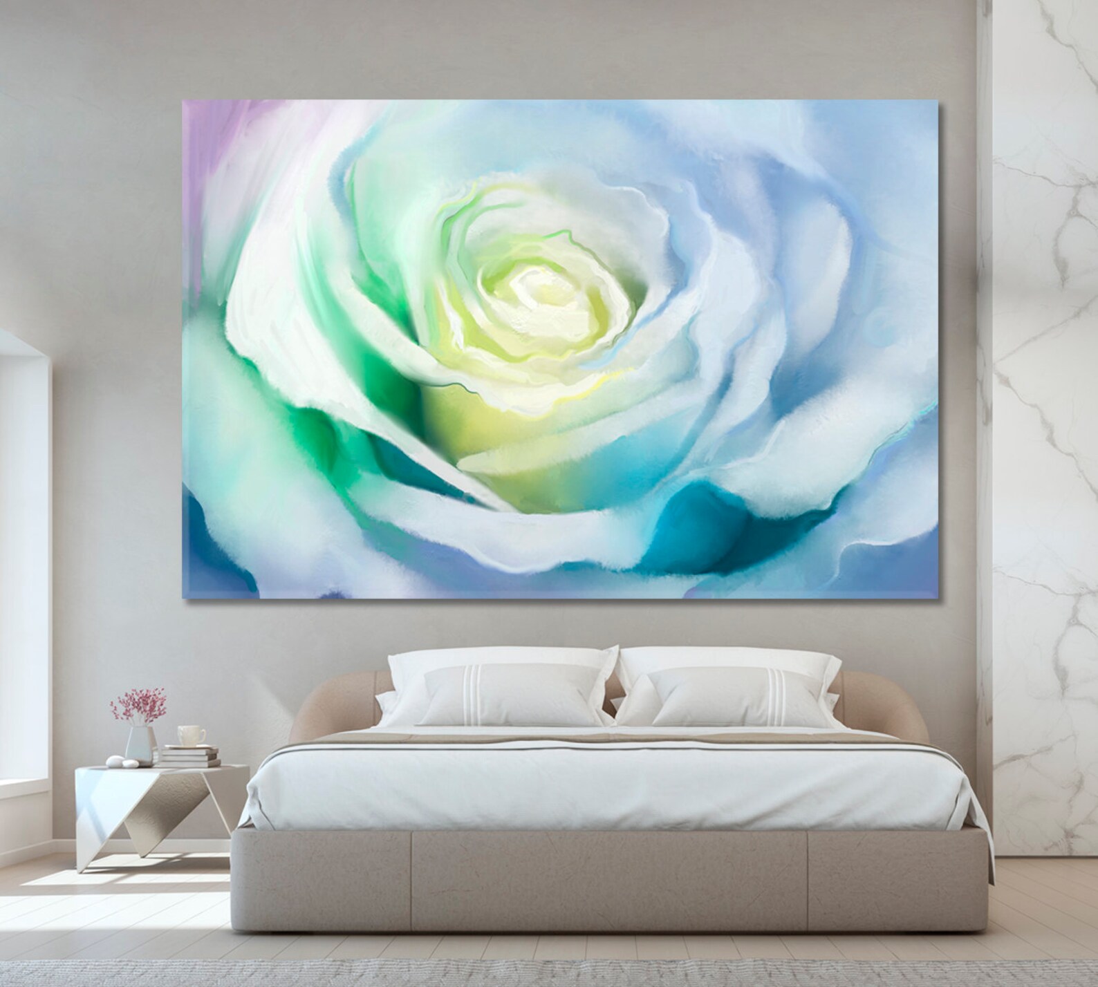 Sensual White Rose Petals Flowers Canvas Print Large Wall | Etsy