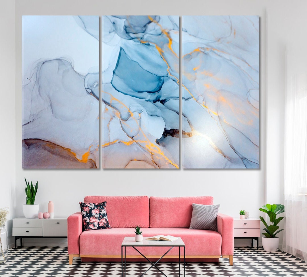 Marble Canvas Print Large Wall Décor for Home, Marble Effect Artwork ...