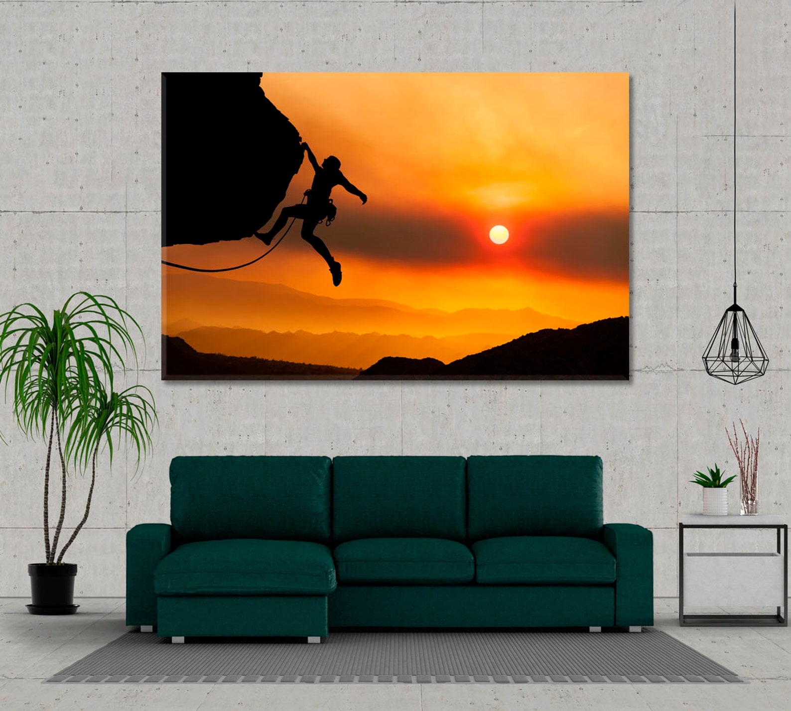 Climbing Mountain Wall Art, Rock Climber Canvas Print, Climbing Sport ...
