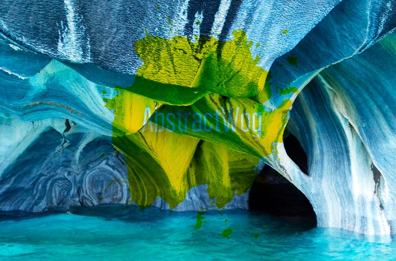 Caves Wall Art, Patagonia Chile Poster Print, Turquoise Colors Splendid ...
