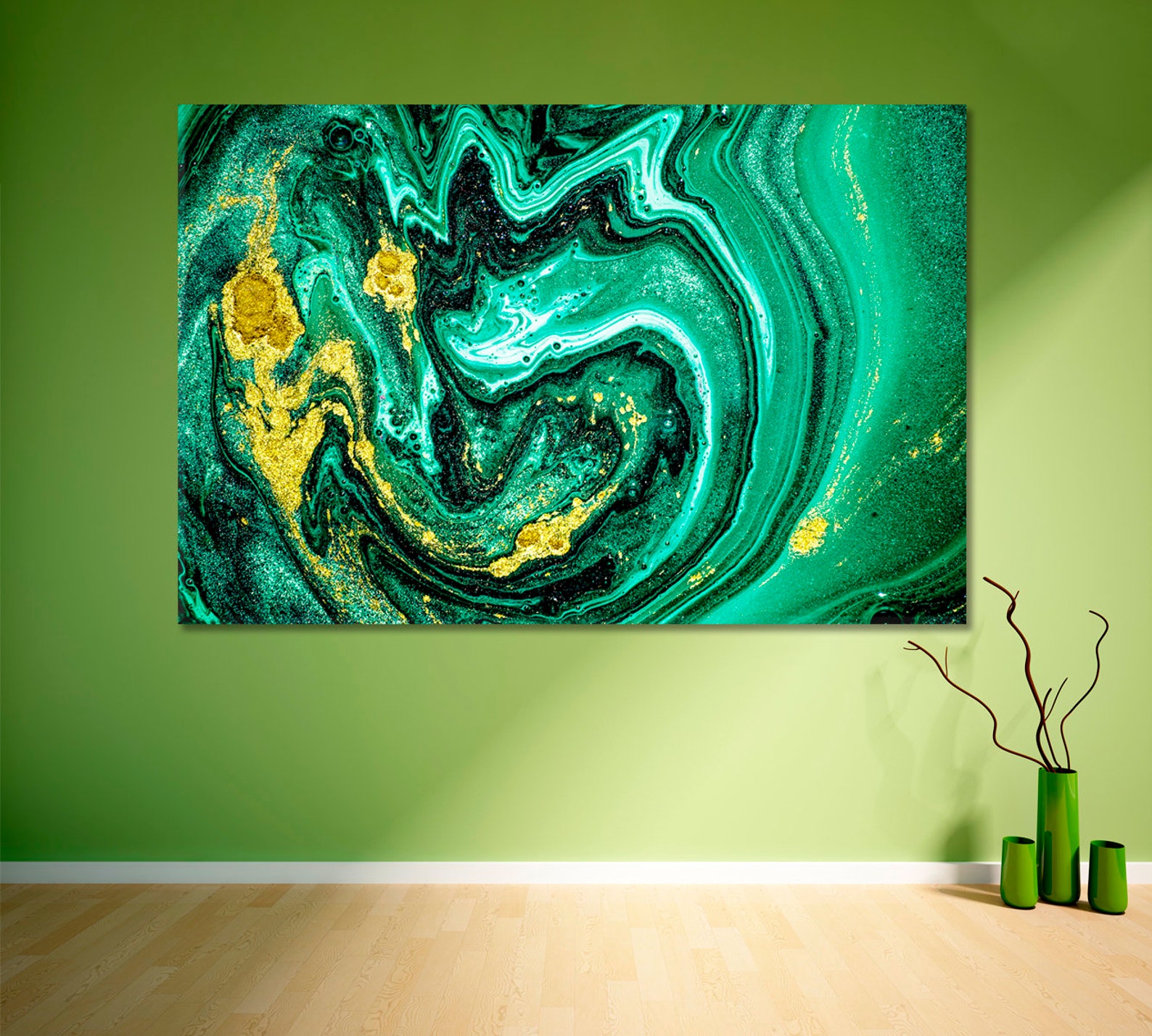 Emerald Marble Pattern Art Canvas Print Modern Abstract | Etsy