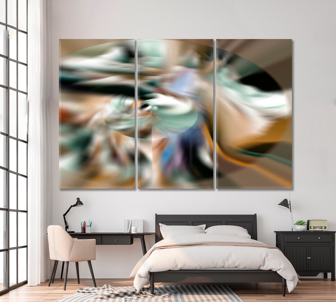 Blur Blurring Pattern Canvas Print Art, Abstract Chaotic Colorful ...