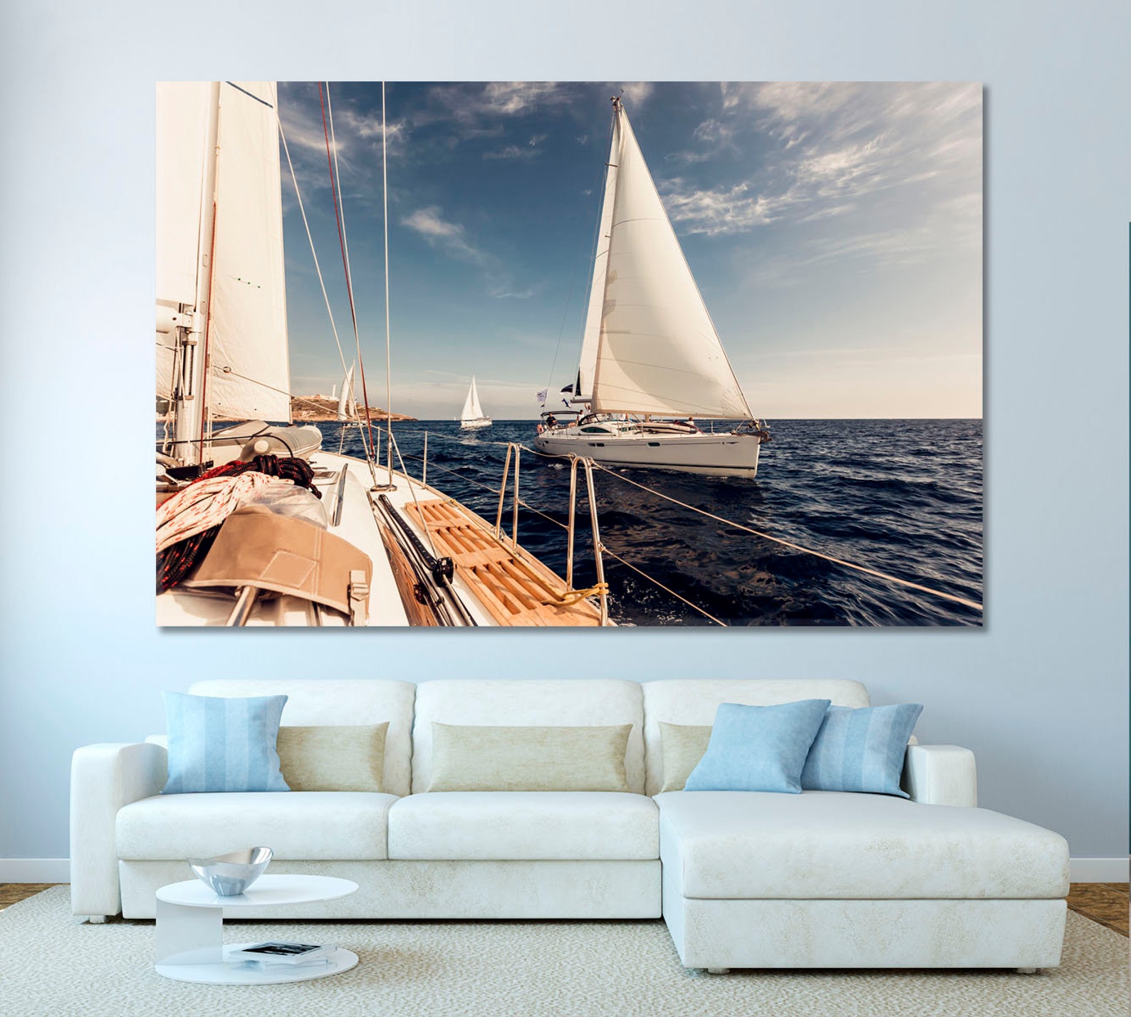 Sailing Ship Wall Decor, Sailing Boat Wall Art, Yacht Wall Art, White ...