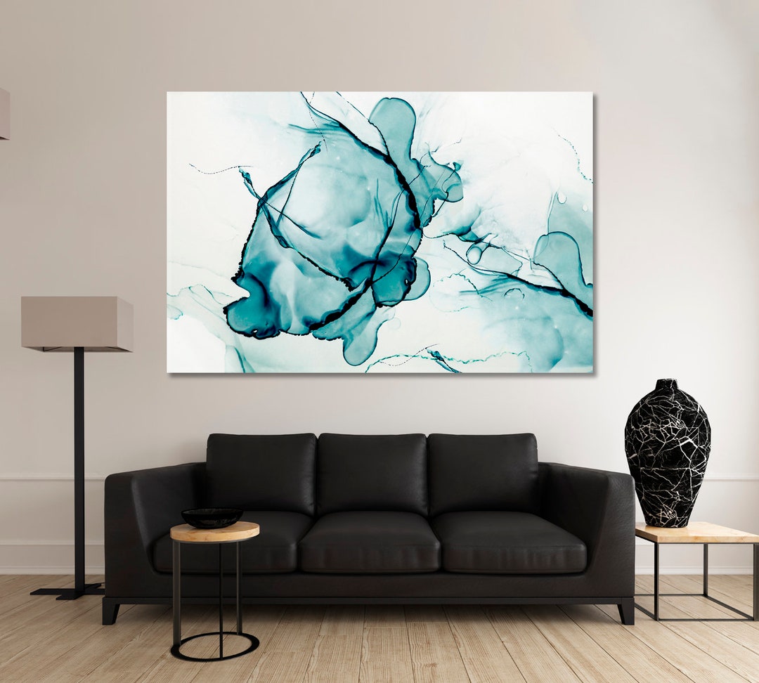 Luxury Transparent Creativity Abstract Artwork Canvas Print, Trendy Ink ...