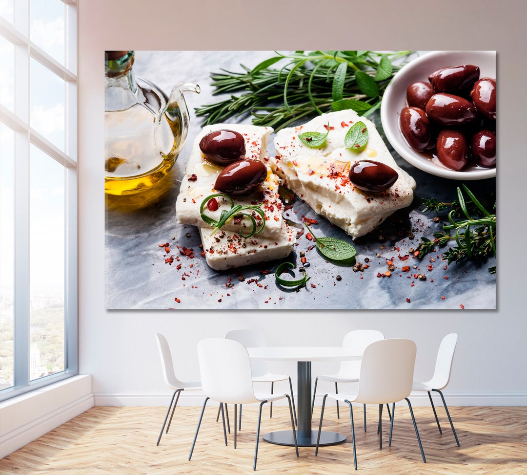 Greek Food Wall Decor, Health Food Canvas Art, Restaurant Decor ...