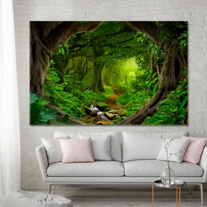 Jungle Jungle Photo Poster Print Canvas, Deep Tropical Forest Home ...