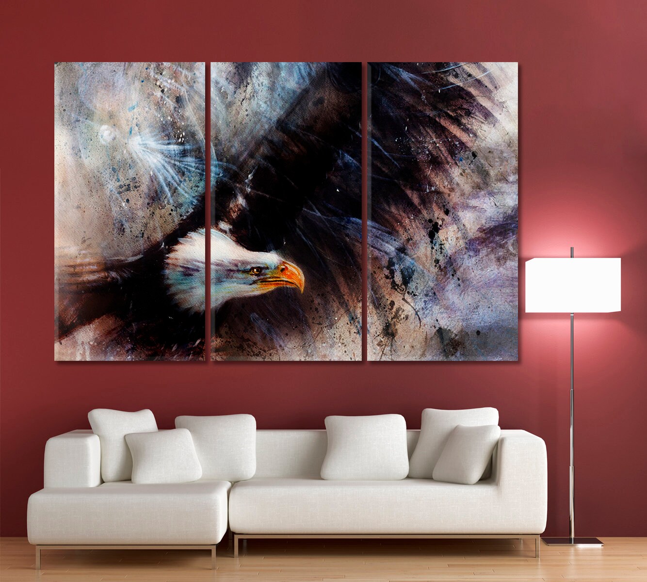 Spirit Eagle Abstract Airbrush Art Canvas Print America - Etsy