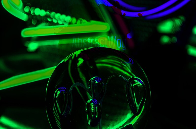 Neon Abstract Light Canvas Print Brilliant Bright Green - Etsy
