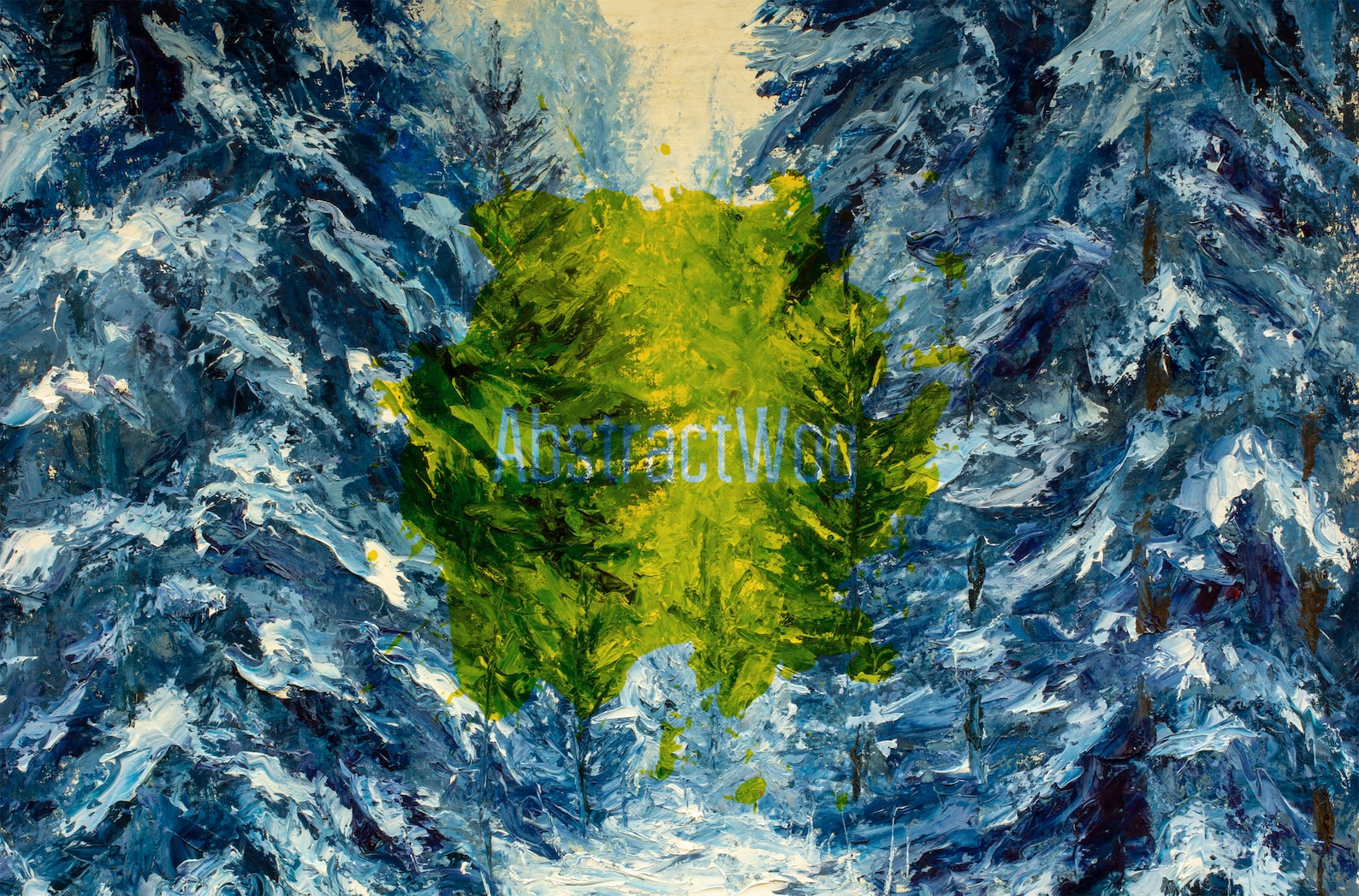 Magic Winter Abstract Trees Painting, Christmas Trees Canvas Print ...