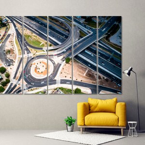 Roundabout Austin Texas USA Wall Art, Highway Canvas Decor, Texas ...
