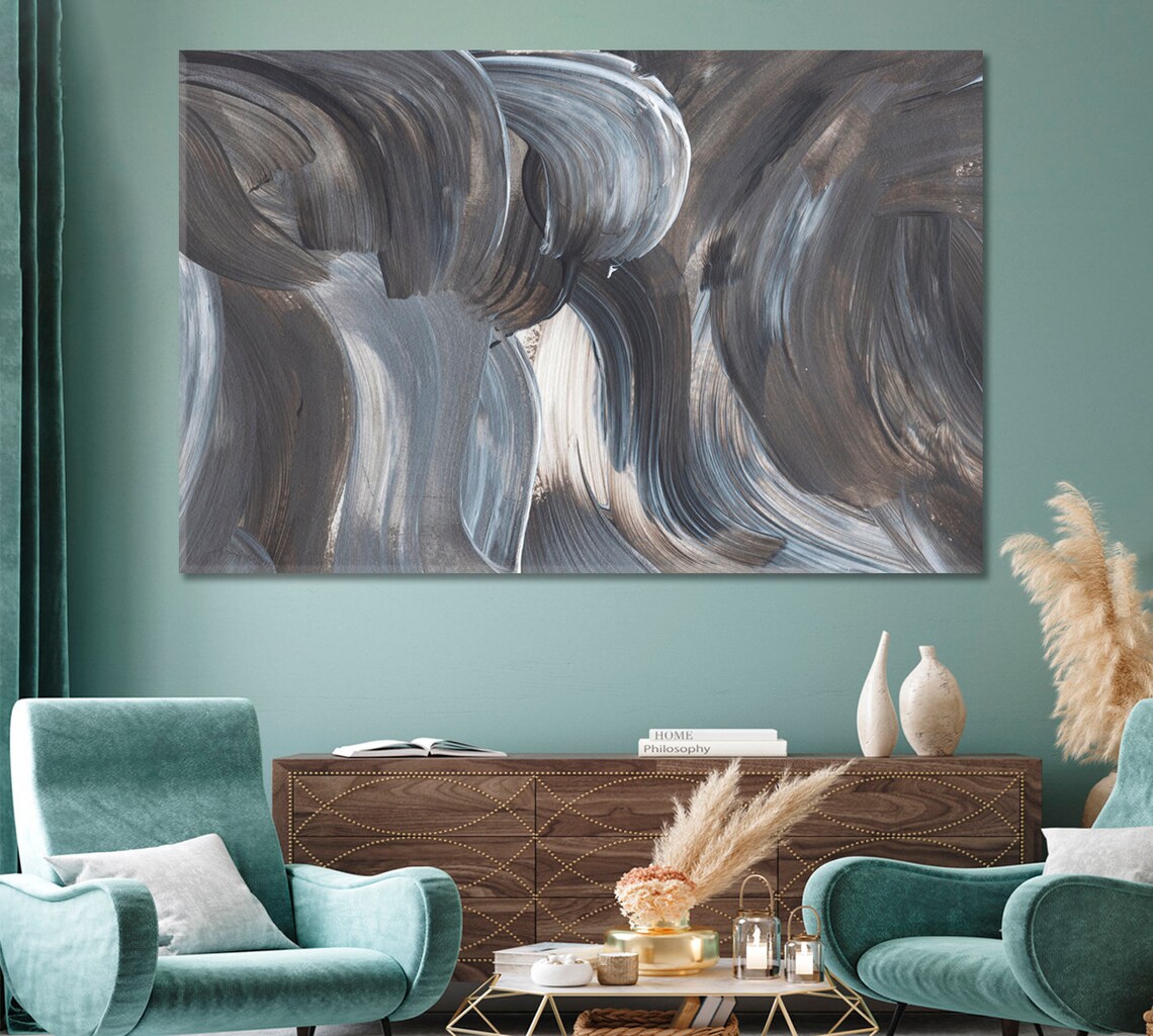 Abstract Acrylic Abstract Grey Wall Decor Contemporary Art - Etsy