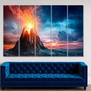 Erupting Volcanic Mountain Huge Eruption Poster Print, Active Volcanoes ...