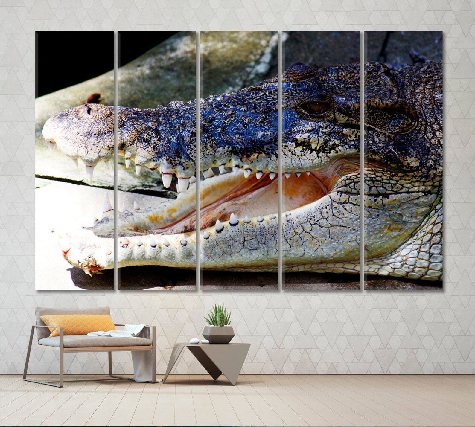 Crocodile Jaw Poster Print, Reptile Wall Art, Crocodile Wall Decor ...