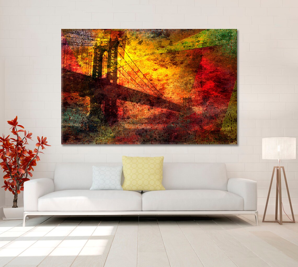Surrealism NY Manhattan Bridge Wall Decor New York City - Etsy