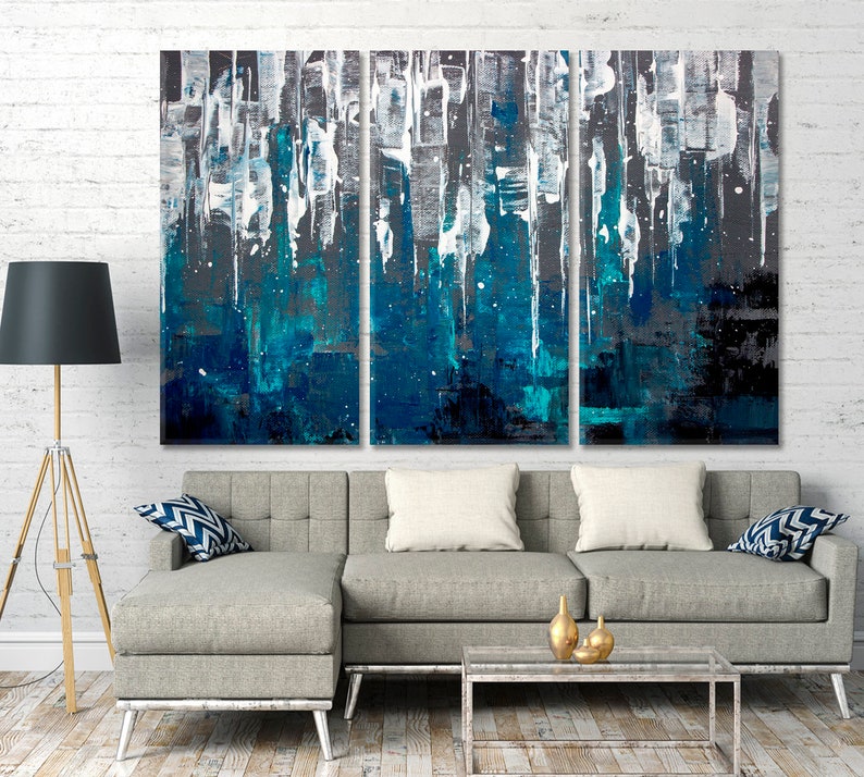 Abstract Expressionism Trendy Beautiful Blue Abstract Art - Etsy
