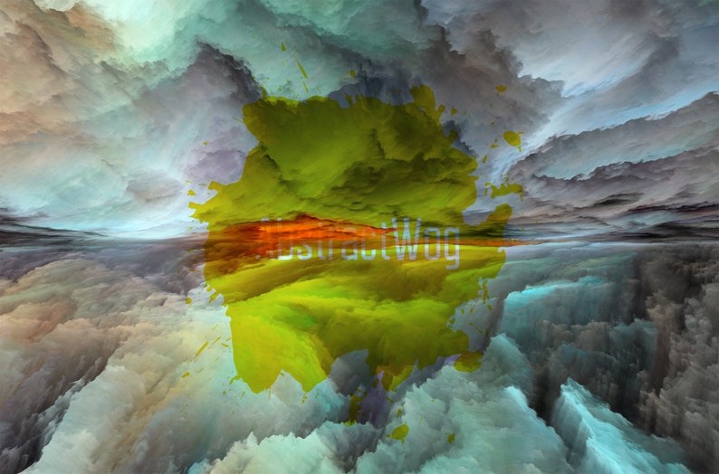 Sky Land Abstract Vibrant Flow Artwork Misty Clouds Poster | Etsy