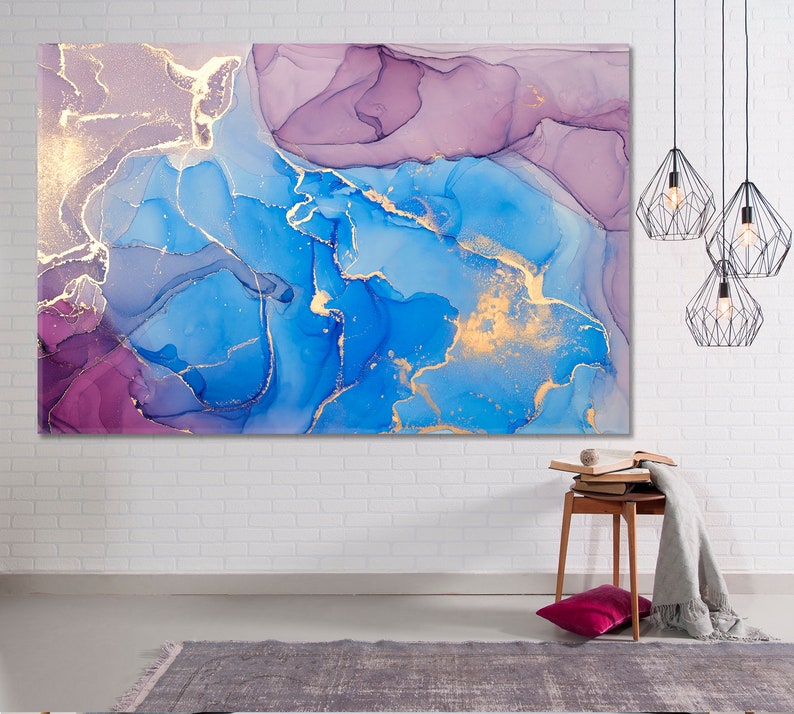 Marble Canvas Print Large Wall Décor Interior Gift Abstract | Etsy