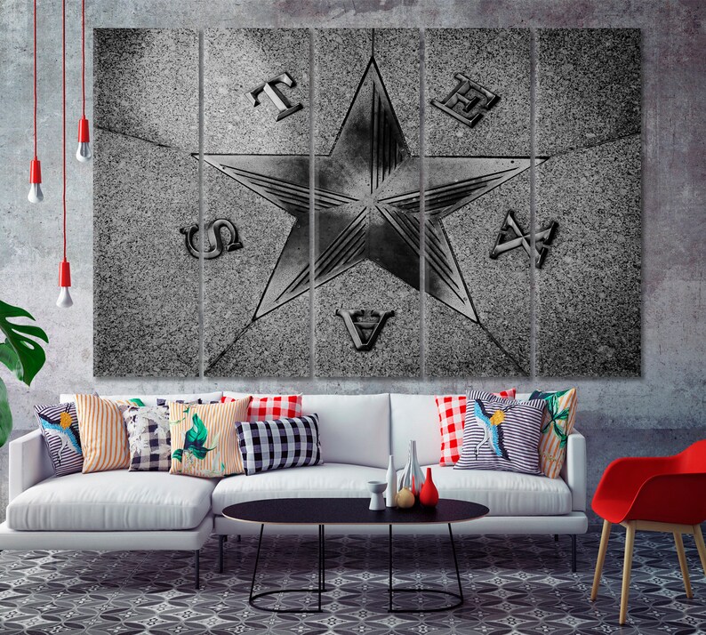 Texas Star Wall Decor Texas Wall Panels Modern Canvas Print | Etsy