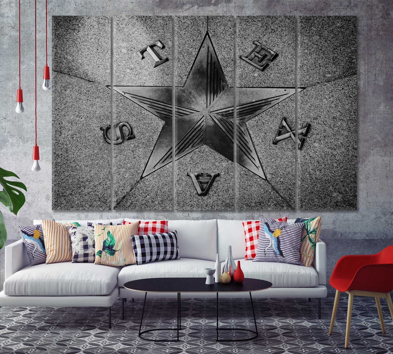 Texas Star Wall Decor Texas Wall Panels Modern Canvas Print | Etsy