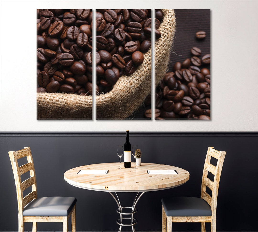 Coffee Wall Art, Brown Coffee Beans Canvas Print, Coffee Seeds Wall ...