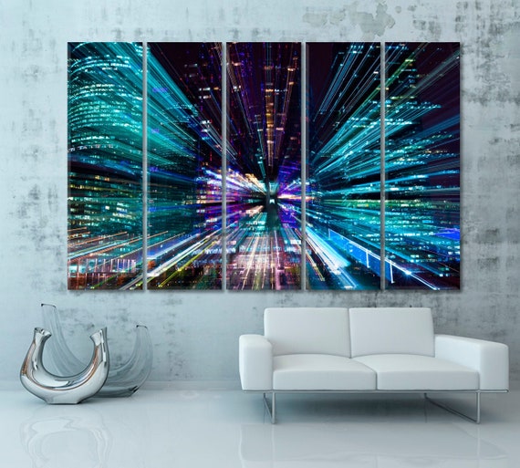 Hi-tech Cityscape Skyscrapers Abstract City Poster Print | Etsy