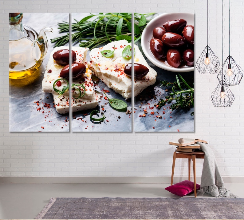Greek Food Wall Decor, Health Food Canvas Art, Restaurant Decor ...