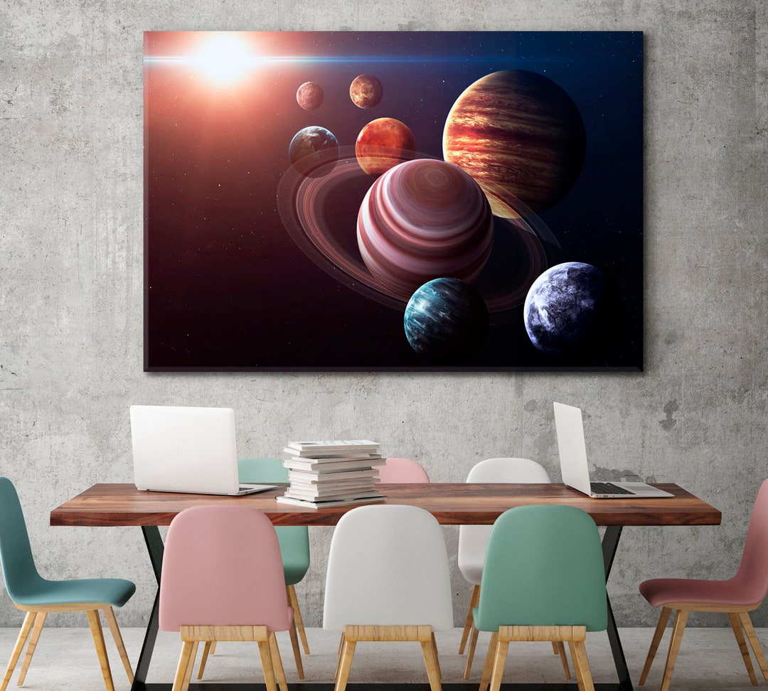 Planets Wall Art, Solar System Wall Decor, NASA Photography Canvas ...