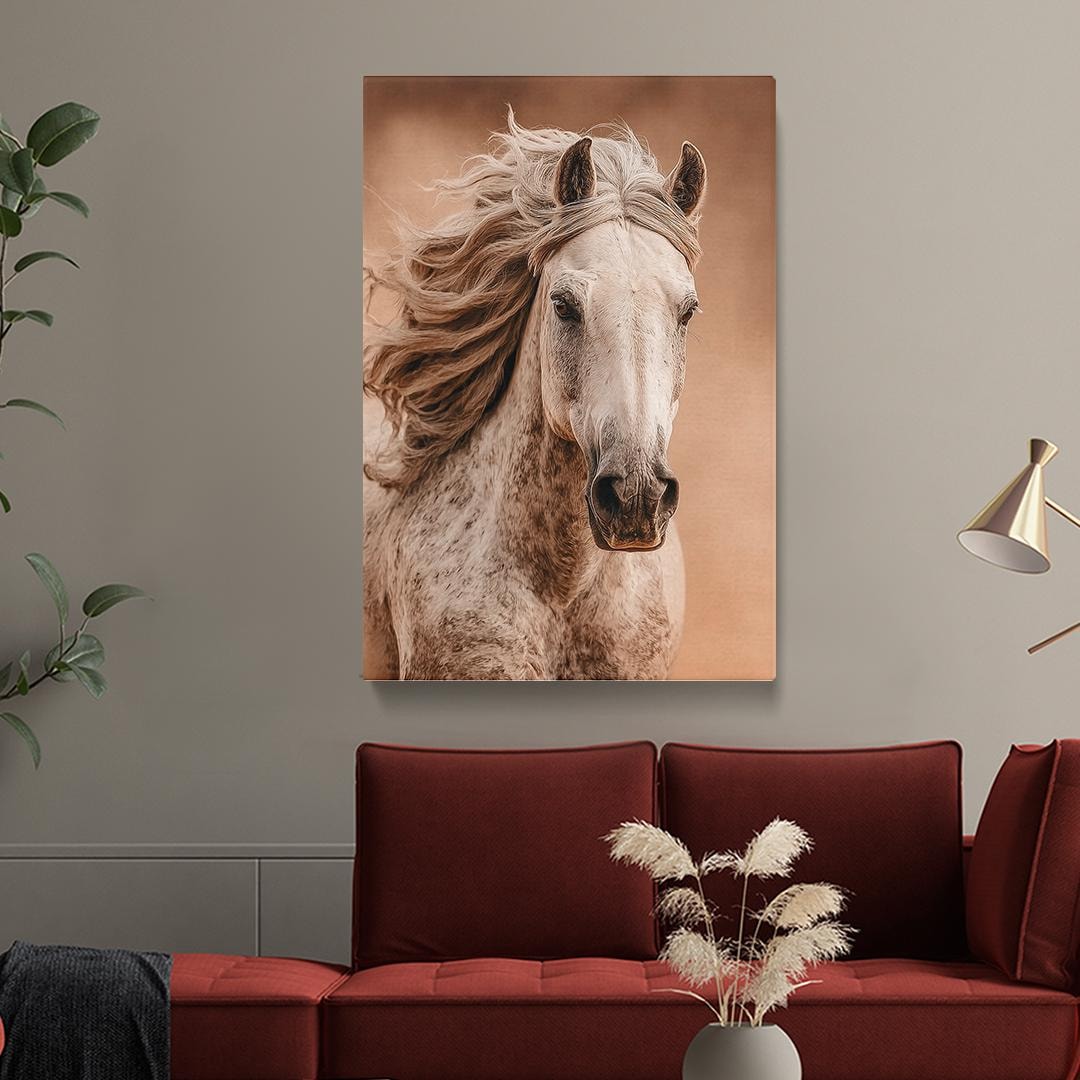 Running Horse Art Print, Wild Horse Wall Art, Rustic Animal Decor for ...