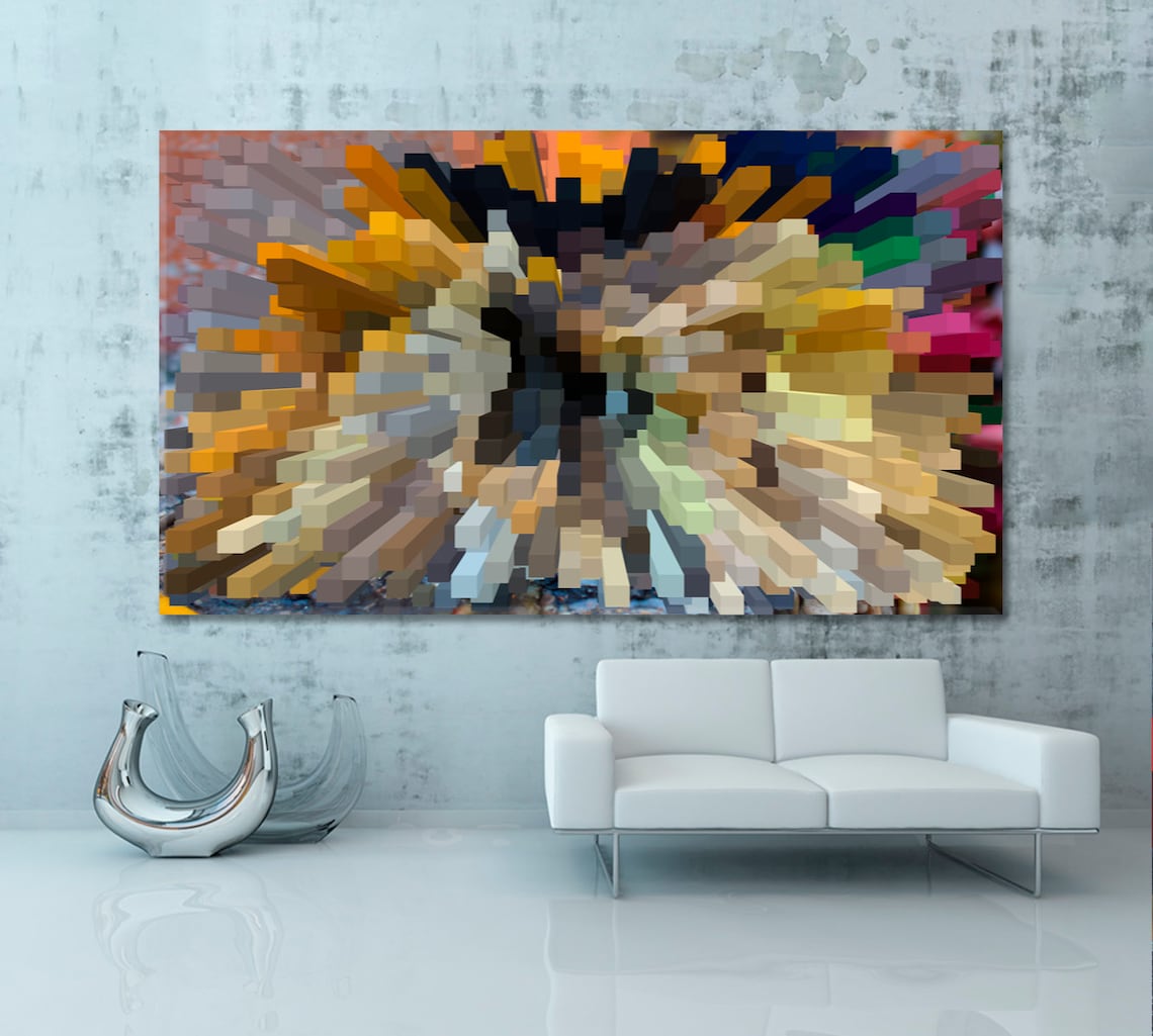 Squares Abstract Geometric Pattern on Canvas Print | Etsy