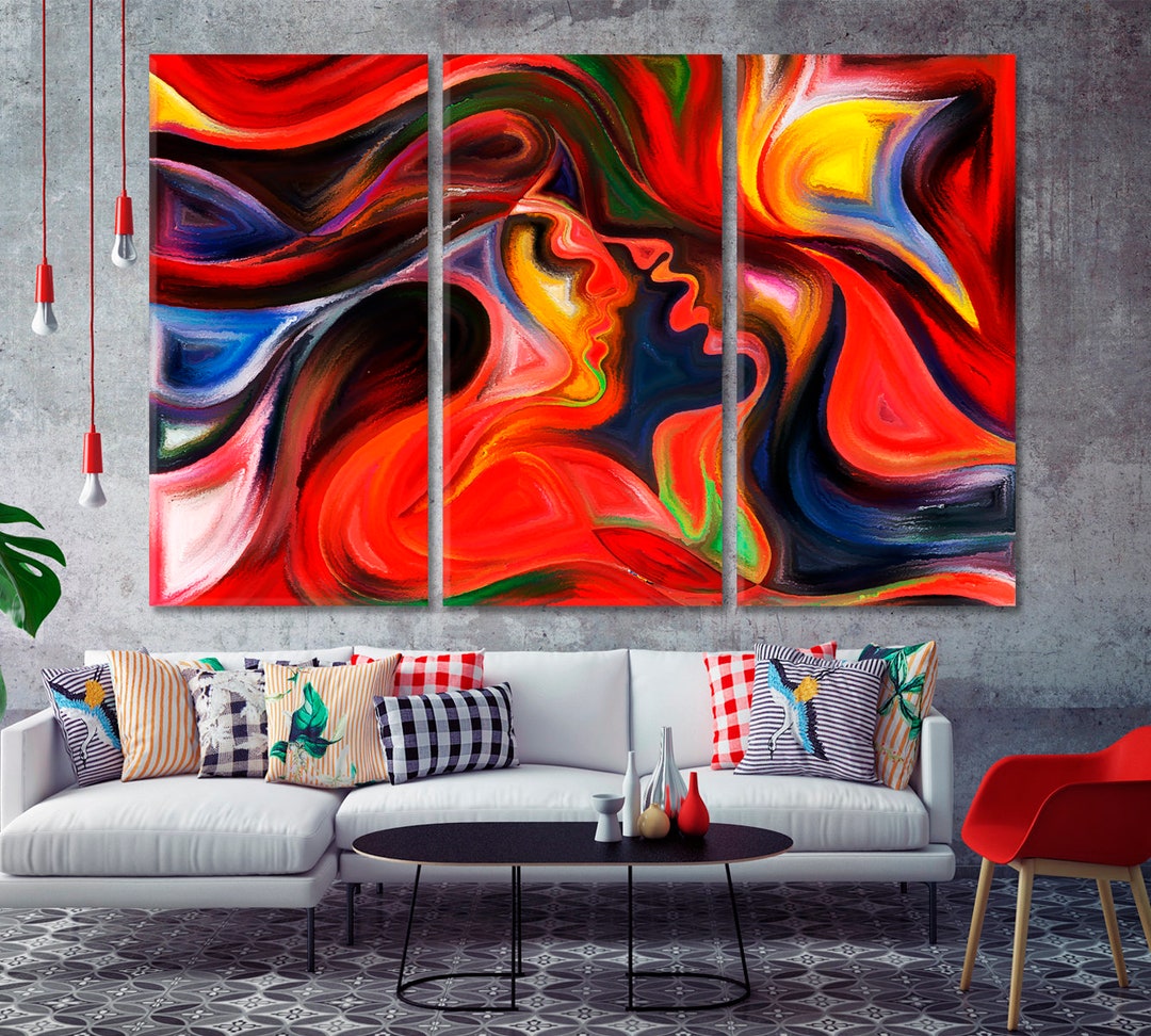Abstract Wall Art, Feelings Wall Decor, Bright Vibrant Art Canvas Print ...