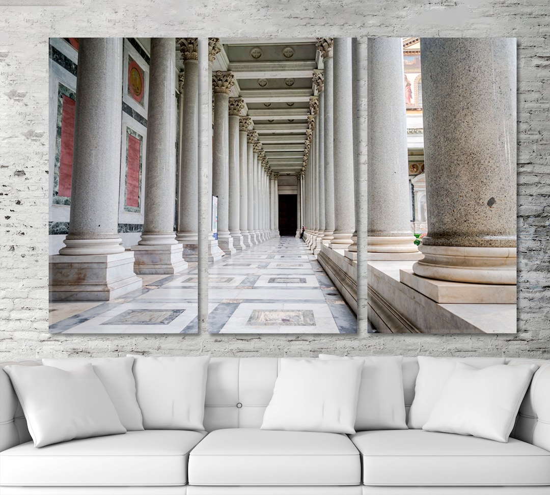 ROMA, ITALY Marble Columns Corridor Courtyard Church Beautiful Photo ...