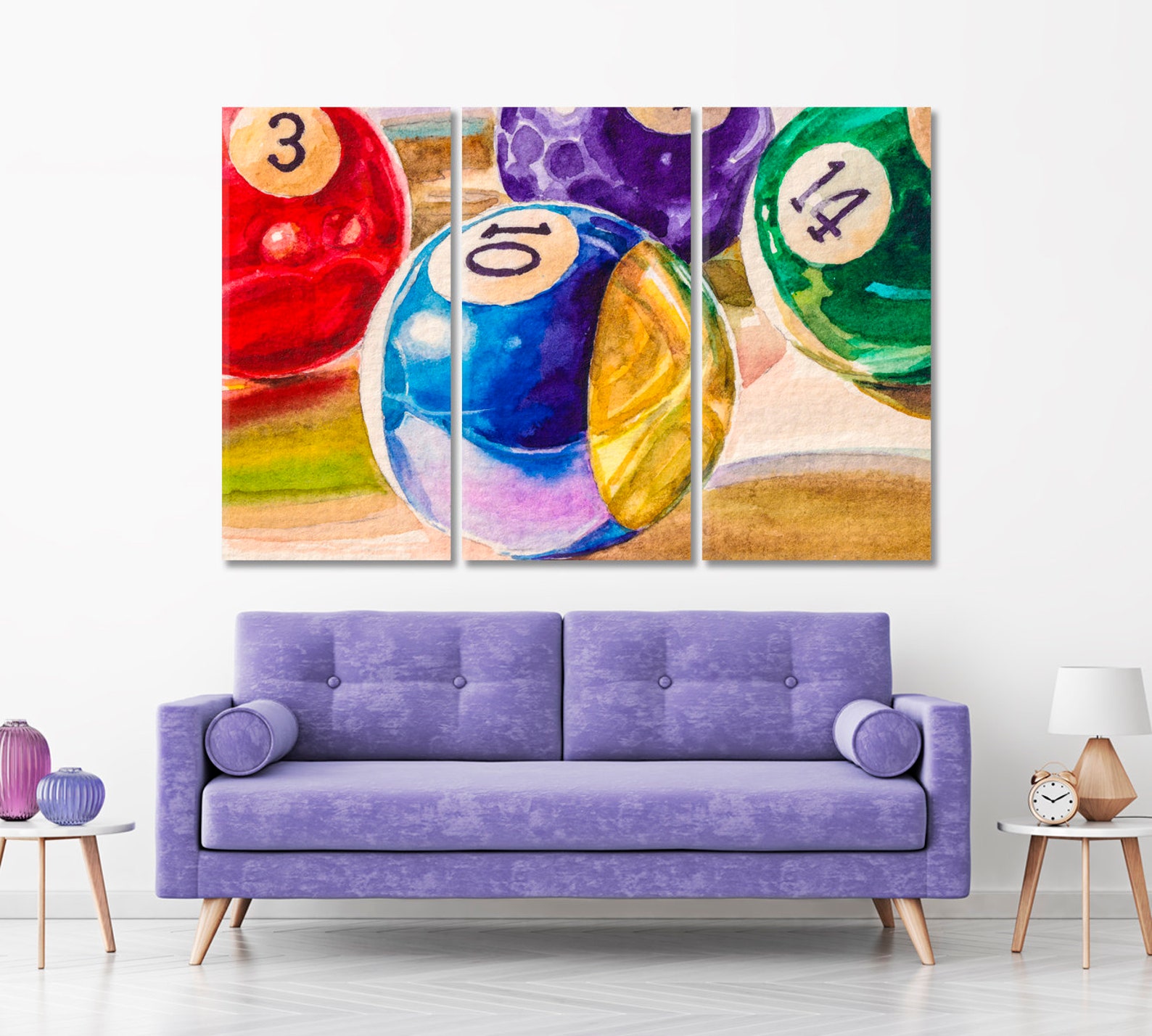 Billiard Balls Pool Table Wall Art Canvas Print Billiard Wall | Etsy