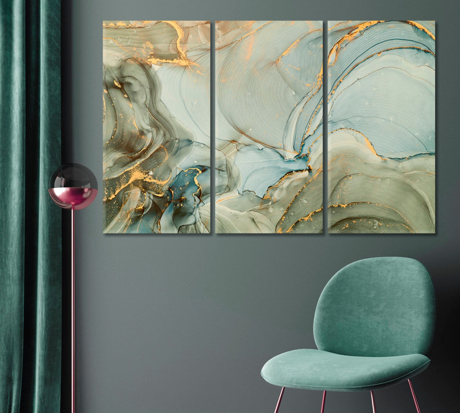 Blue Marble Marble Wall Decor Canvas Print Abstract Art - Etsy