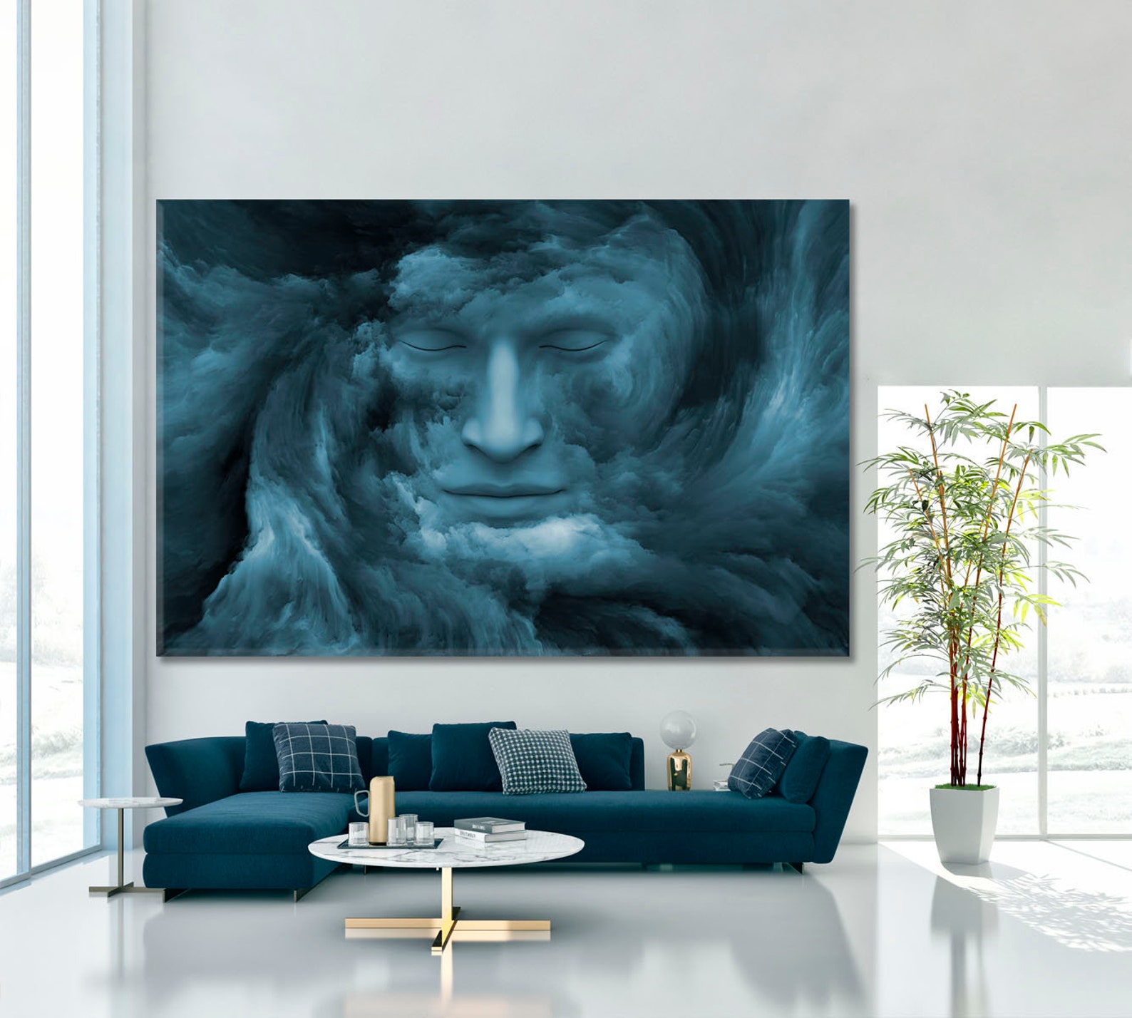 Mind Fog Psychedelic Art Surreal Misty Human Face Abstract - Etsy