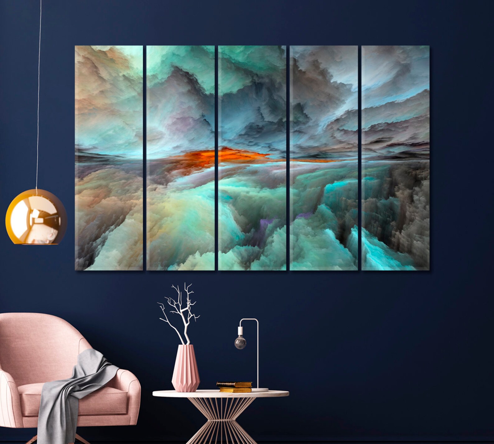 Sky Land Abstract Vibrant Flow Artwork Misty Clouds Poster - Etsy