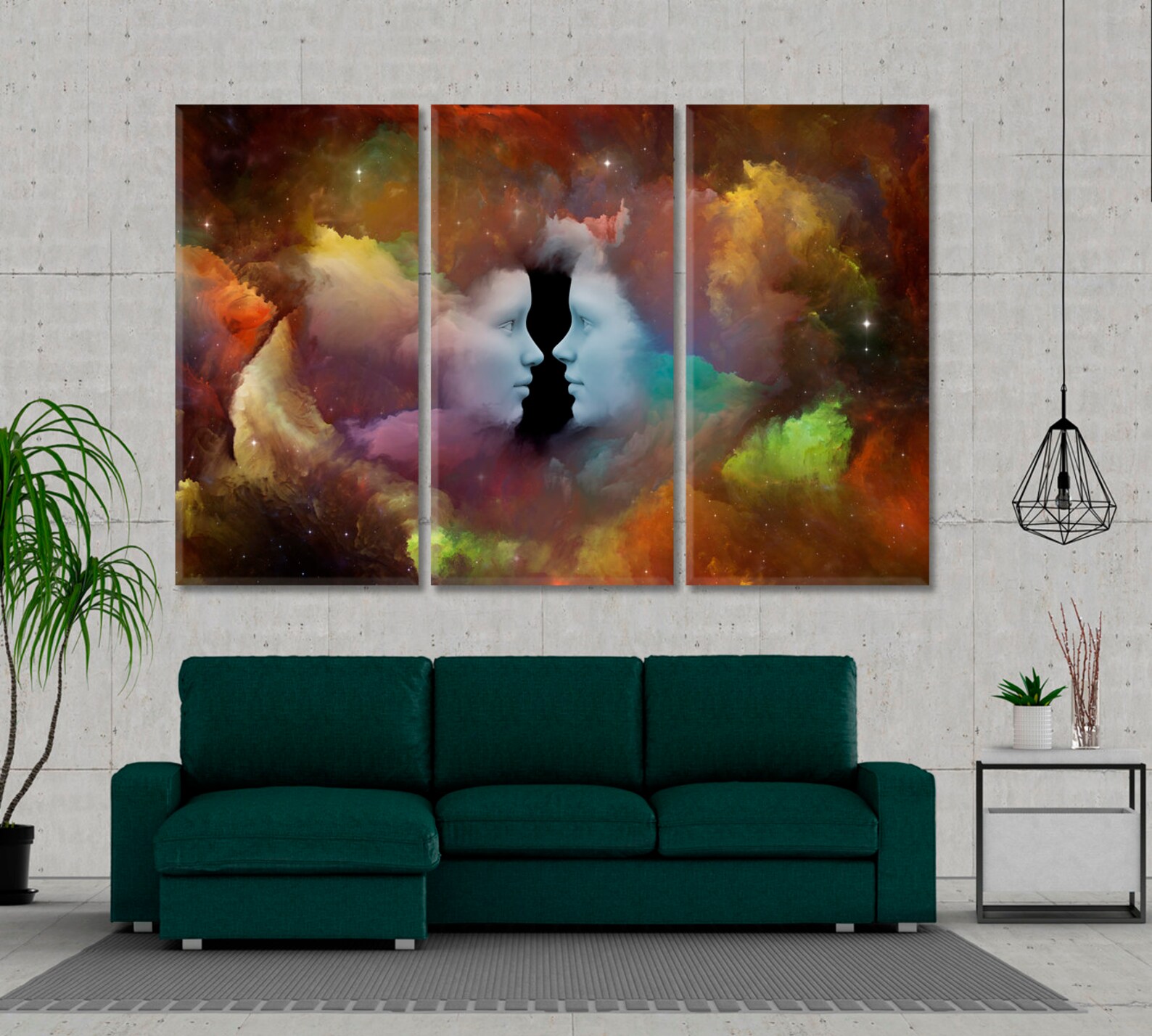 Human Dreams Wall Art, Inner World Psychedelic Art Canvas Print, Misty ...