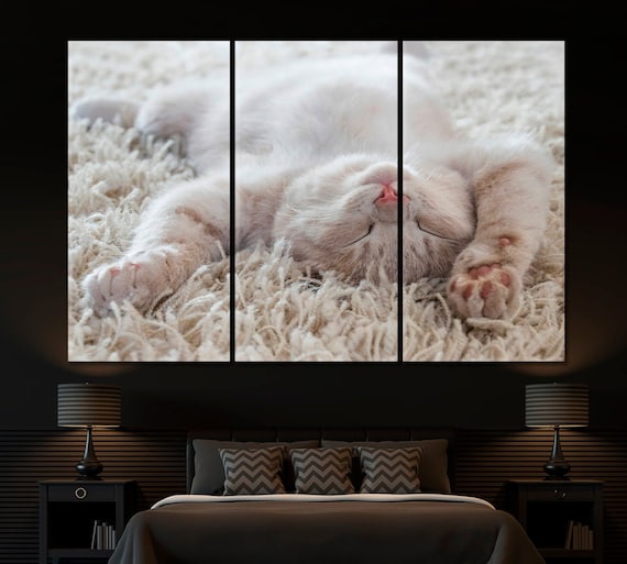 Cute Cat Wall Decor Pet Animal Wall Decoration Kitten Canvas - Etsy