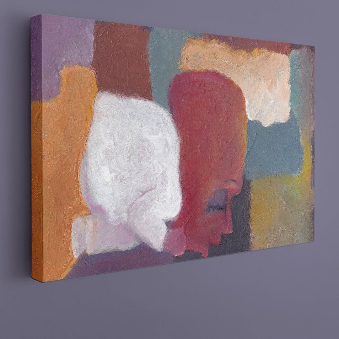 Thinker Acrylic Painting on Canvas Print, Modern Abstract Canvas Print ...