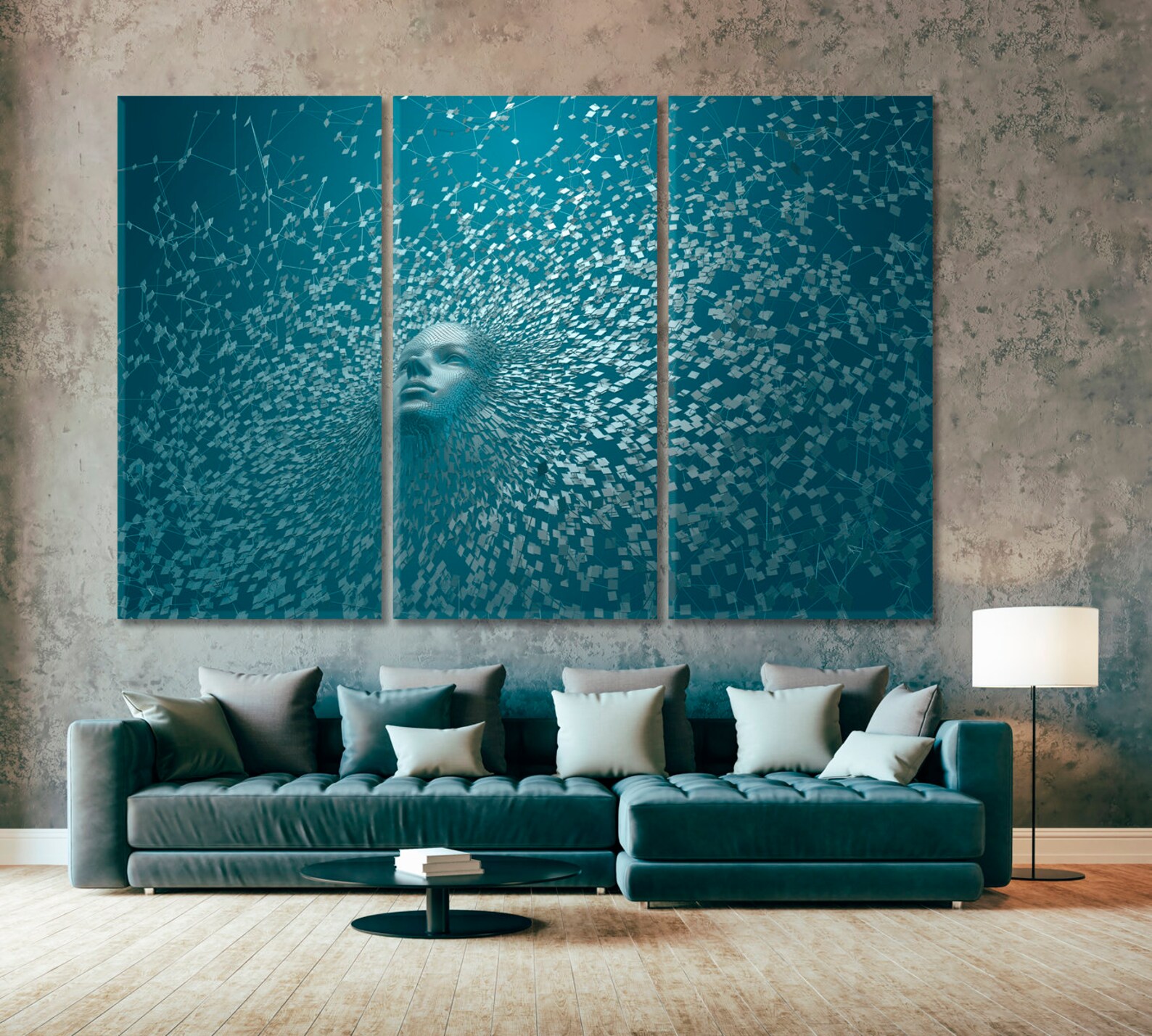 Inner World Dissolving Face Unusual Wall Art Abstract | Etsy