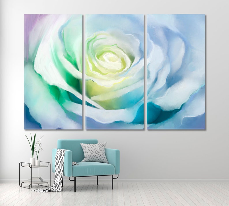Sensual White Rose Petals Flowers Canvas Print Large Wall | Etsy