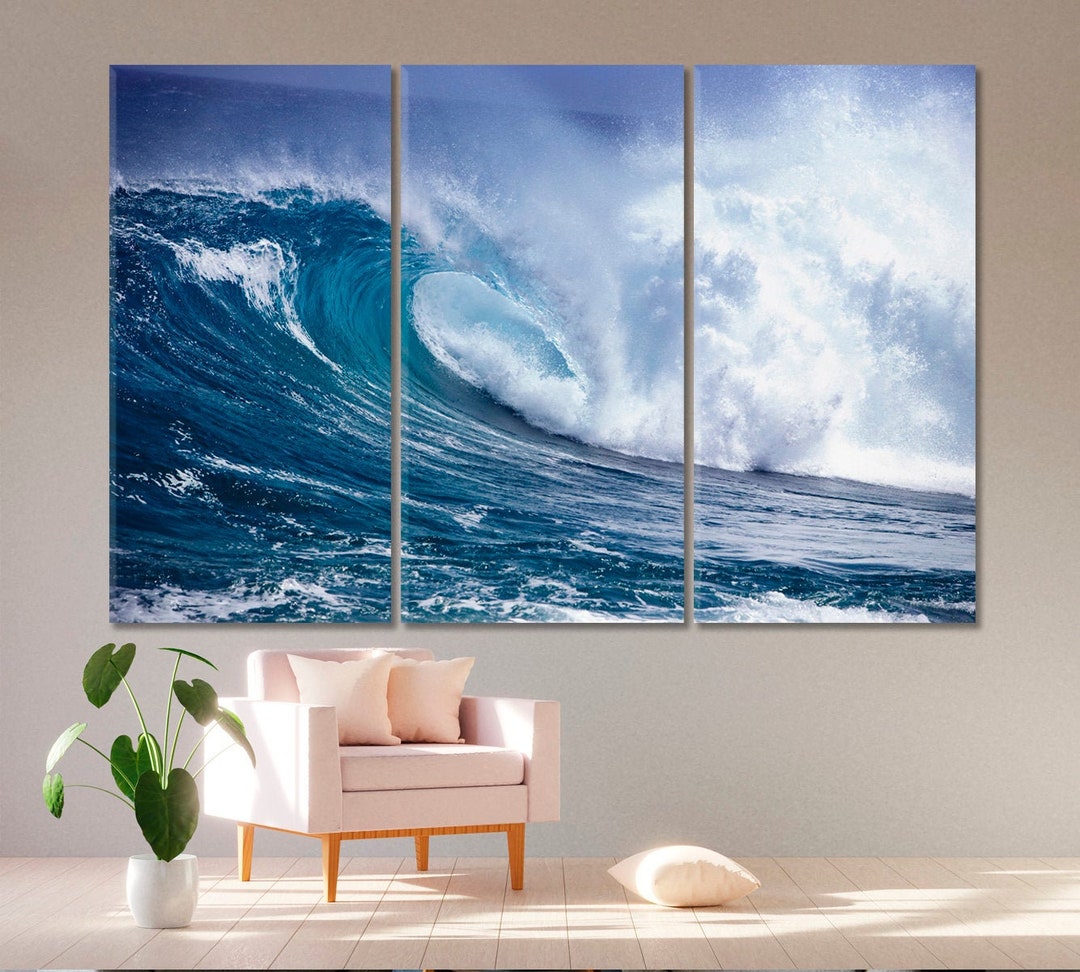 Extra Large Wall Decor, Ocean Wave Wall Art, Storm Canvas Print, Sea ...