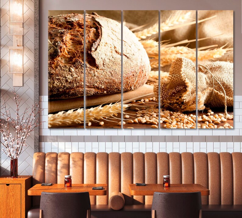 Traditional Bread Wall Panels Homemade Bread Wall Art Bakery | Etsy