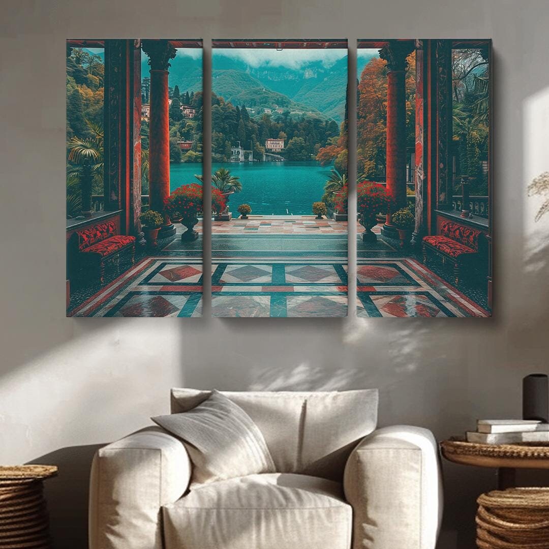Lake Como Wall Art, Lake Como Canvas Print, Italian Villa Wall Art ...