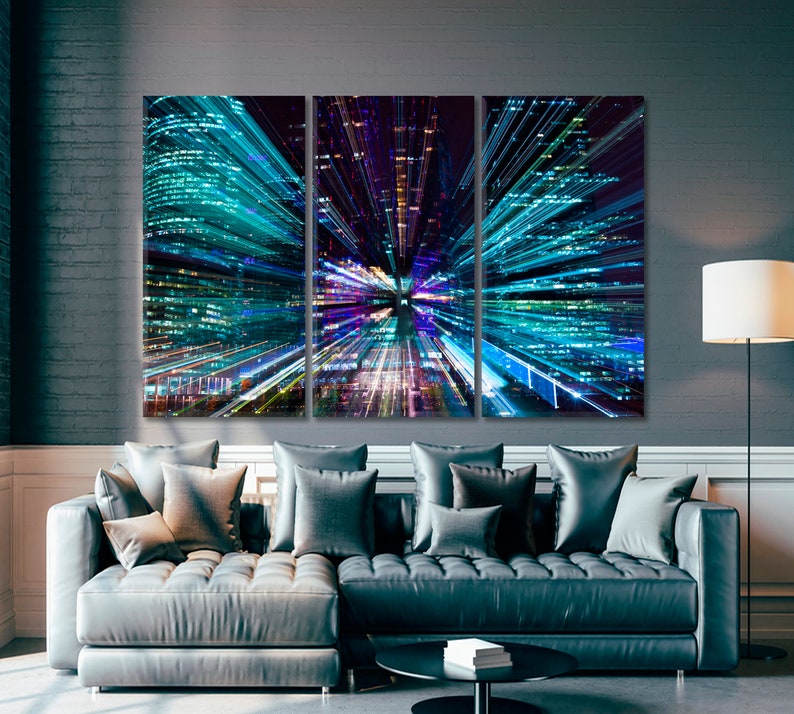 Hi-tech Cityscape Skyscrapers Abstract City Poster Print - Etsy